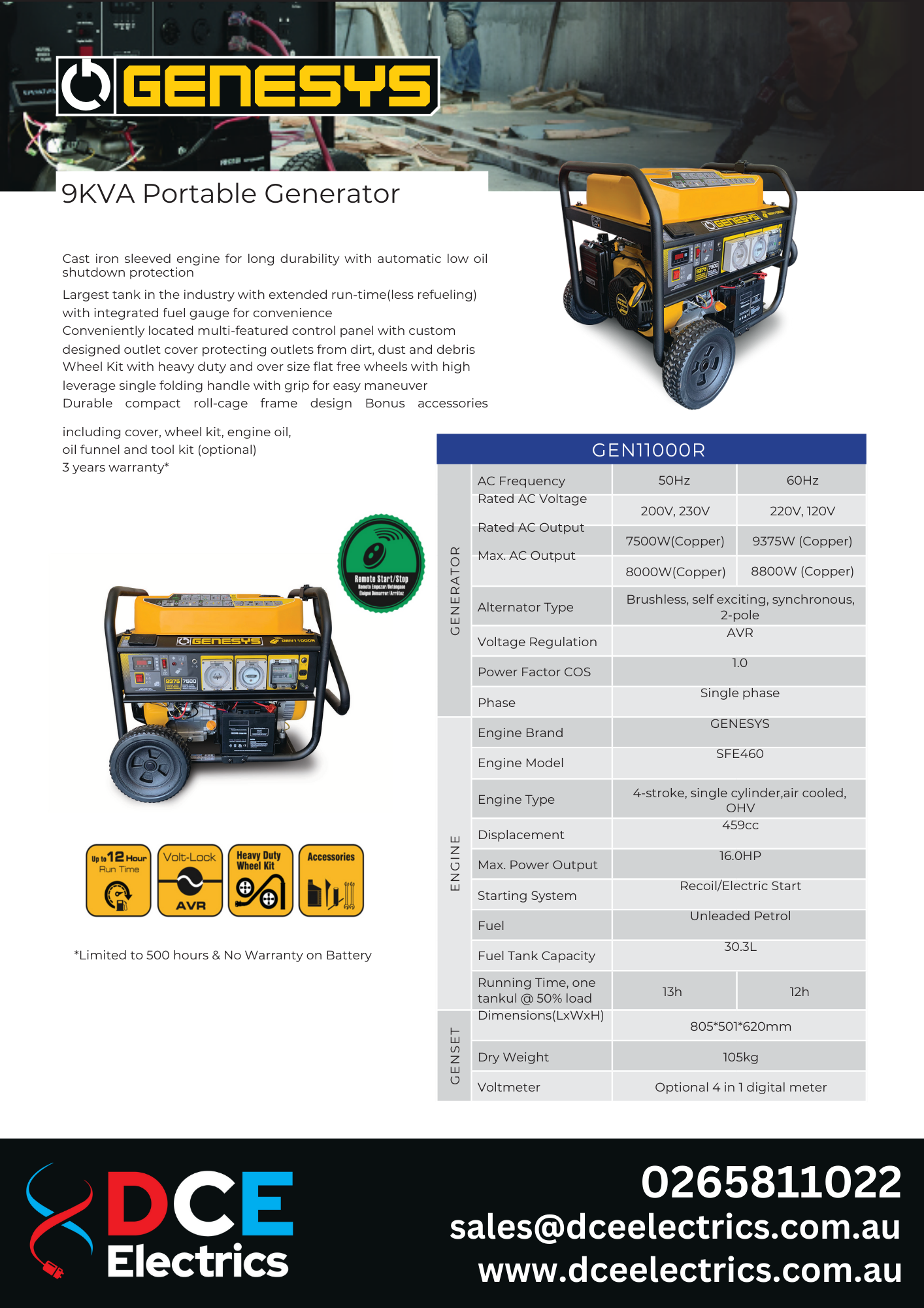 GENESYS GENERATOR – SPEC SHEET – GEN1100R.png – DCE Electrics
